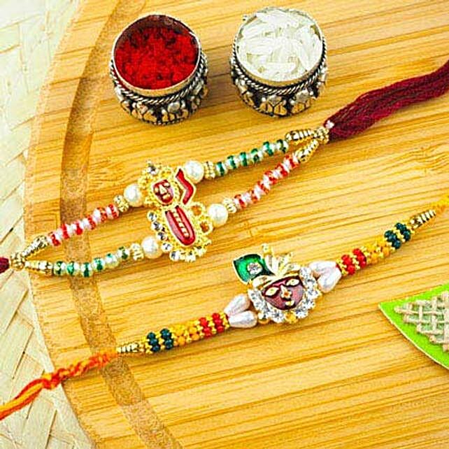 New Two Divine Rakhi Set australia | Gift New Two Divine Rakhi Set- FNP