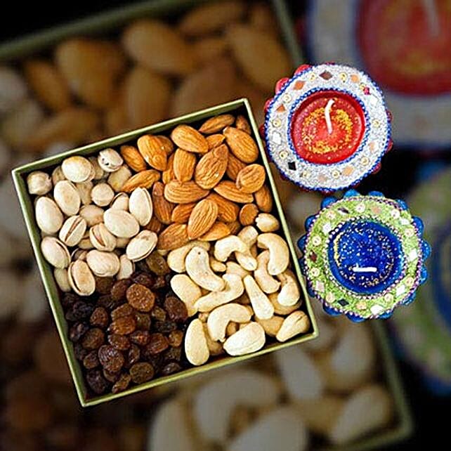 Mix Dry Fruit 400g With Traditional Diya australia | Gift Mix Dry Fruit ...