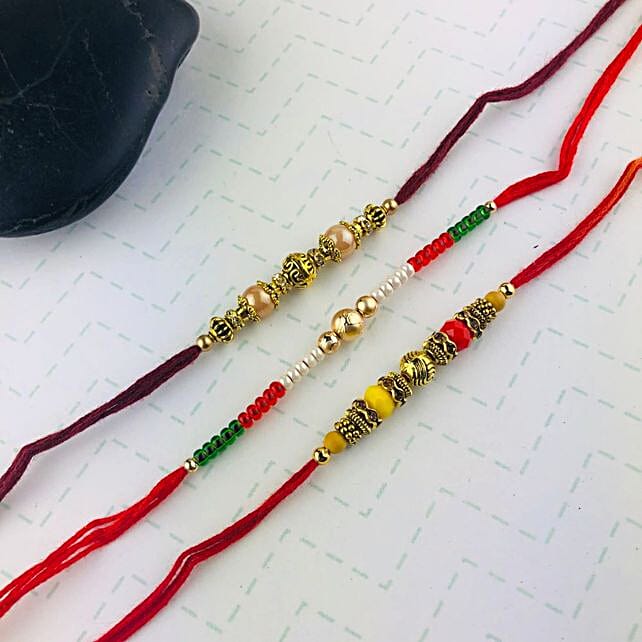 Traditional Three Rakhi Set australia | Gift Traditional Three Rakhi ...