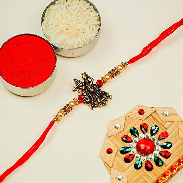 Divine Radha Krishna Rakhi australia | Gift Divine Radha Krishna Rakhi- FNP
