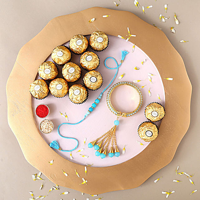 Sneh Blue Bhaiya Bhabhi Rakhi & Ferrero Rocher Box australia | Gift ...