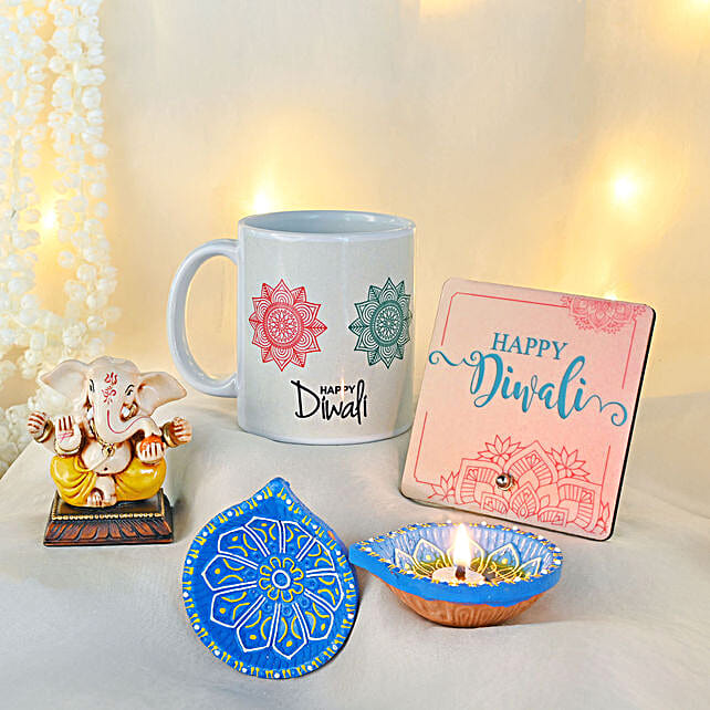 Diwali Mug Blessing Set australia | Gift Diwali Mug Blessing Set- FNP