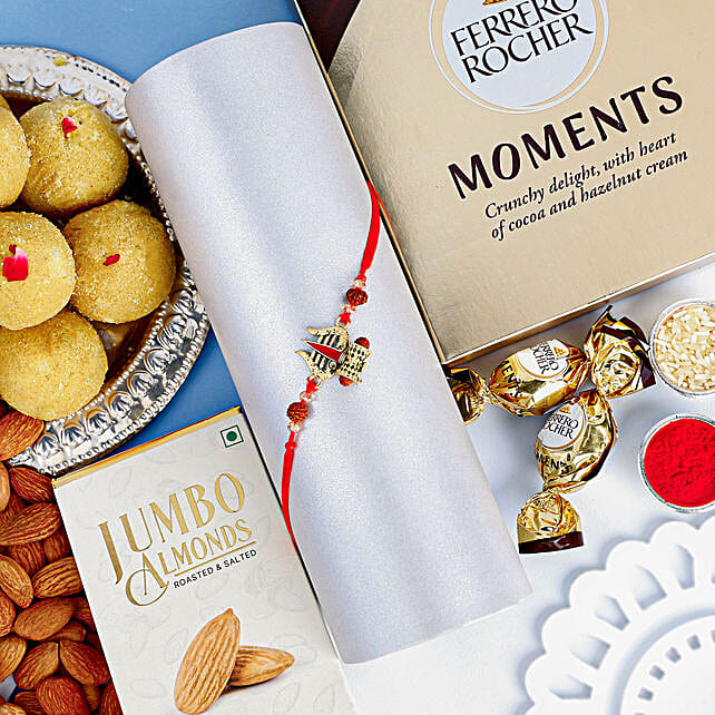 Trishul Rakhi Sweet Delight bahrain | Gift Trishul Rakhi Sweet Delight- FNP