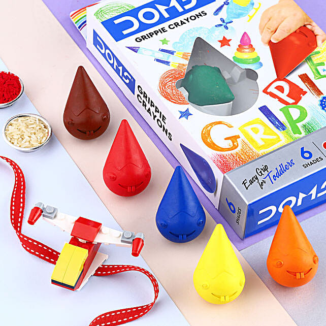 Aviator Rakhi & Doms Grippie Crayon Combo bahrain | Gift Aviator Rakhi ...