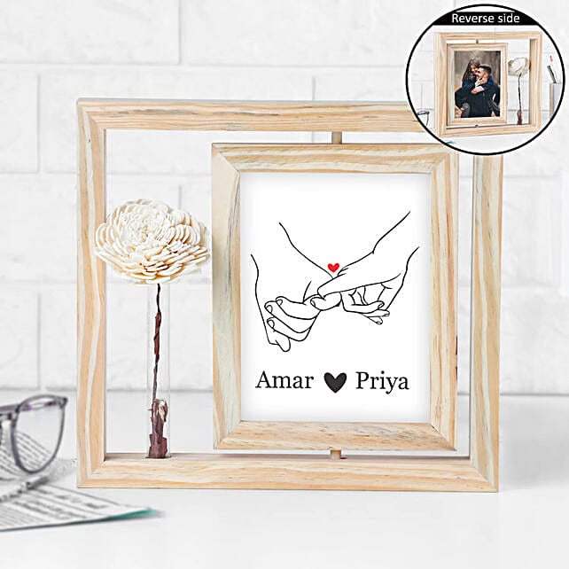 Personalised Minamalist Wooden Rotating Photo Frame bahrain | Gift ...