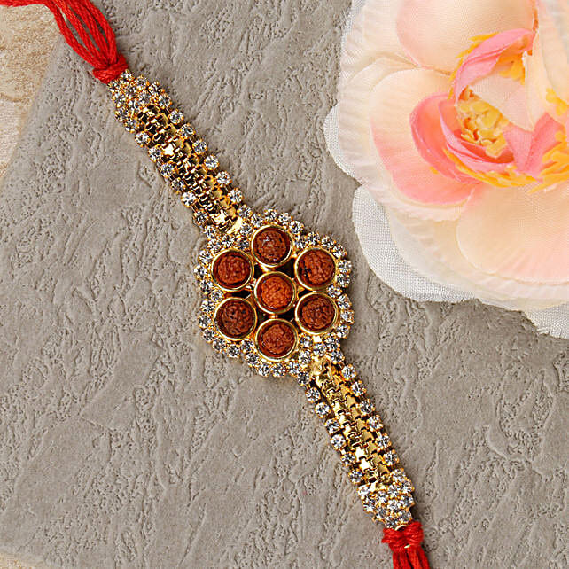 Floral Rudraksh Rakhi canada | Gift Floral Rudraksh Rakhi- FNP