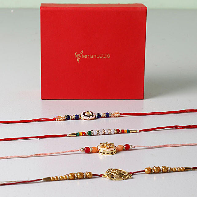 Set of 4 Colorful Rakhis canada | Gift Set of 4 Colorful Rakhis- FNP