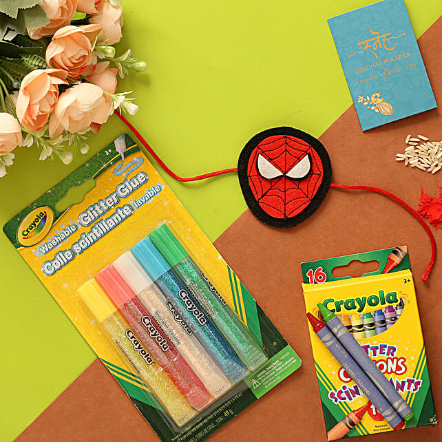 Spider Man Rakhi With Glitter Colours canada | Gift Spider Man Rakhi ...