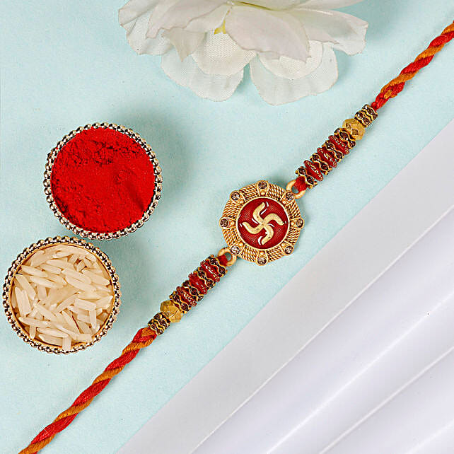 Sneh Conventional Swastik Rakhi canada | Gift Sneh Conventional Swastik ...