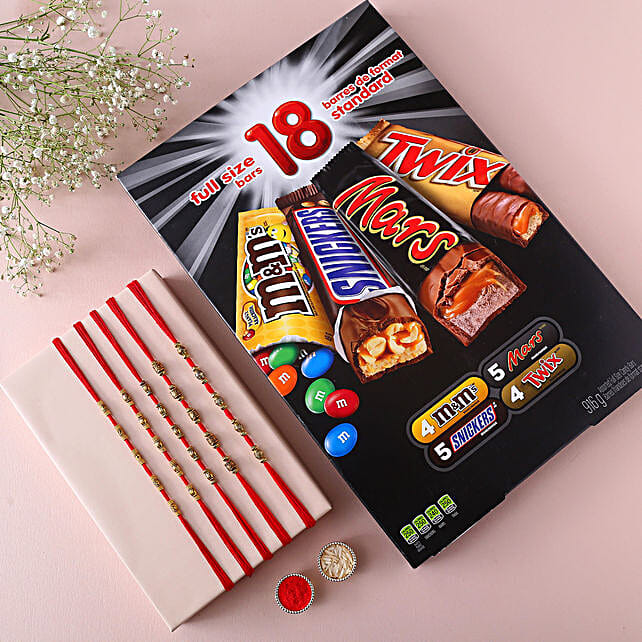 Sneh Red Mauli Rakhi Set & Celebration Box canada | Gift Sneh Red Mauli ...