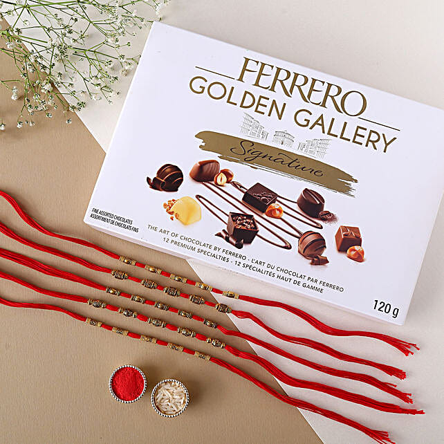 Sneh Red Mauli Rakhi Set & Ferrero Golden Gallery canada | Gift Sneh ...