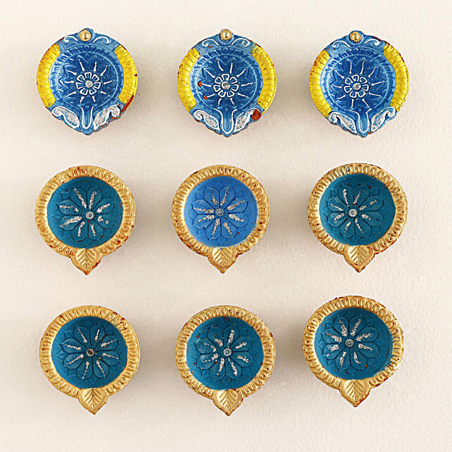Set Of 9 Diyas canada | Gift Set Of 9 Diyas- FNP
