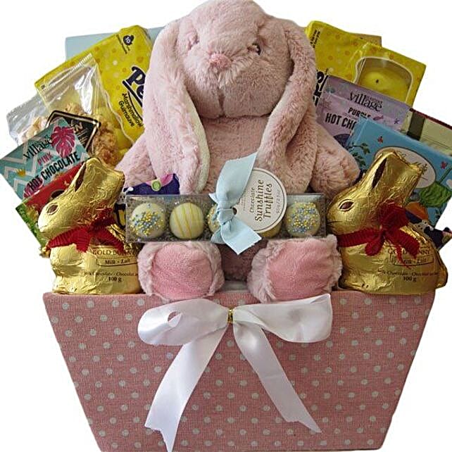 Peter Cottontail Gift Basket Pink canada | Gift Peter Cottontail Gift ...
