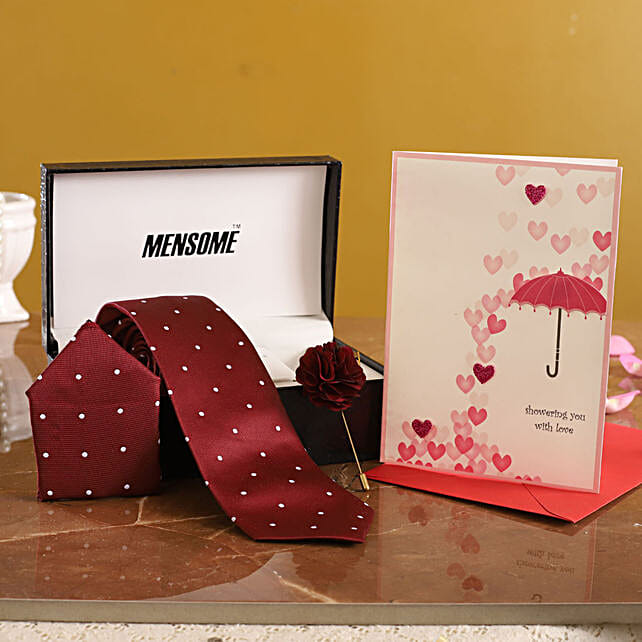 Maroon Tie Gift Set germany | Gift Maroon Tie Gift Set- FNP