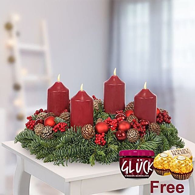 Christmas Fancy Wreath With Ferrero Rocher And Gluck Jam germany | Gift ...