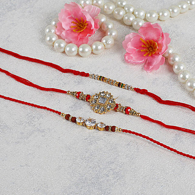 American Diamond Rakhi Set hungary | Gift American Diamond Rakhi Set- FNP