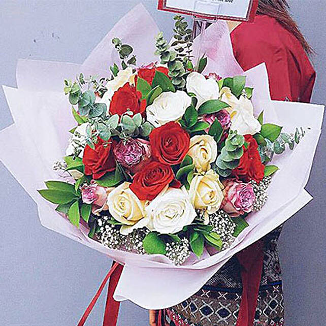 Vivid Rose Bouquet indonesia | Gift Vivid Rose Bouquet- FNP