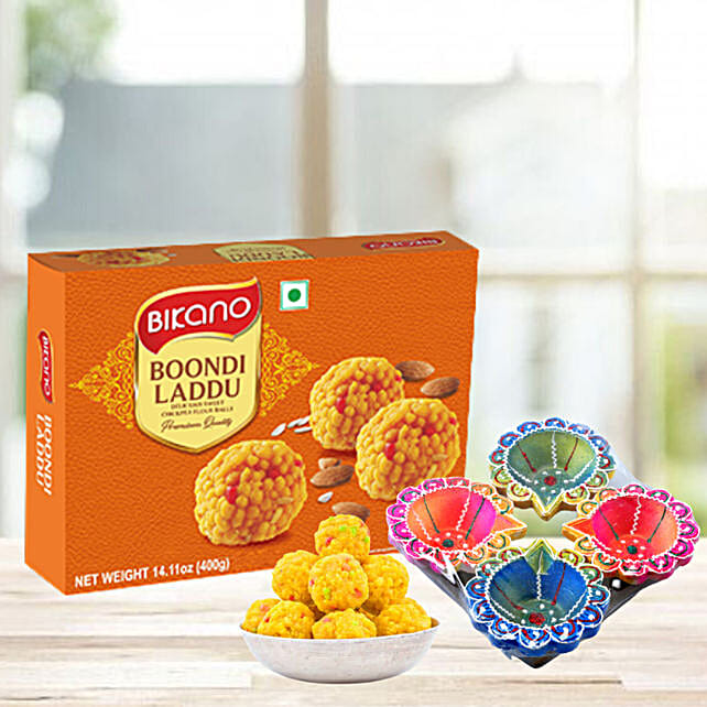 Boondi Laddoo Box And Traditional Diyas indonesia | Gift Boondi Laddoo ...