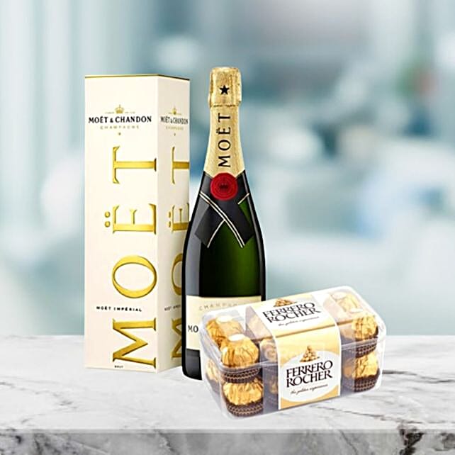 Champagne And Ferrero Rocher Box indonesia | Gift Champagne And Ferrero ...