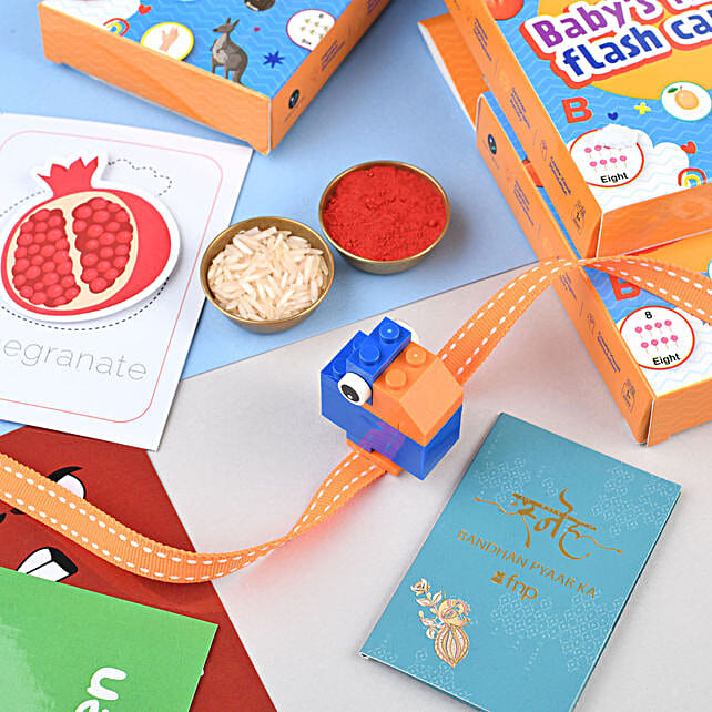 Lego Bird Rakhi N Multiple Flash Cards Gift Hamper italy | Gift Lego ...