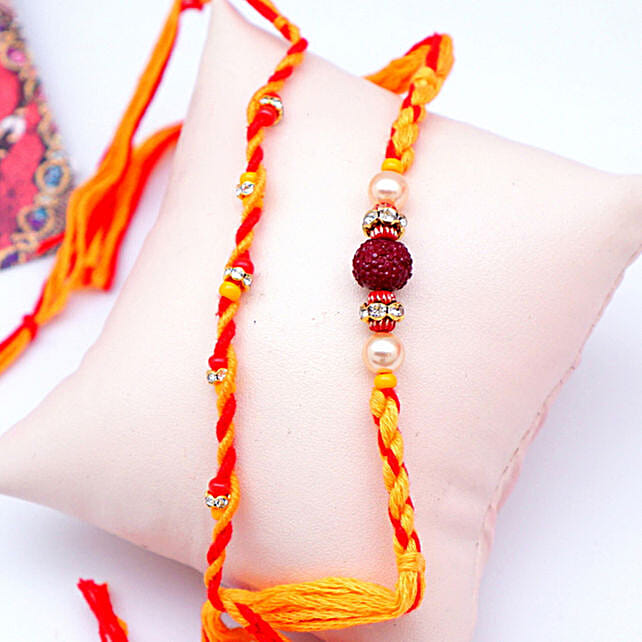 Rudraksh And Beads Rakhi Set japan | Gift Rudraksh And Beads Rakhi Set- FNP