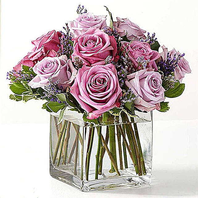 Vase Of Royal Purple Roses jordan | Gift Vase Of Royal Purple Roses- FNP