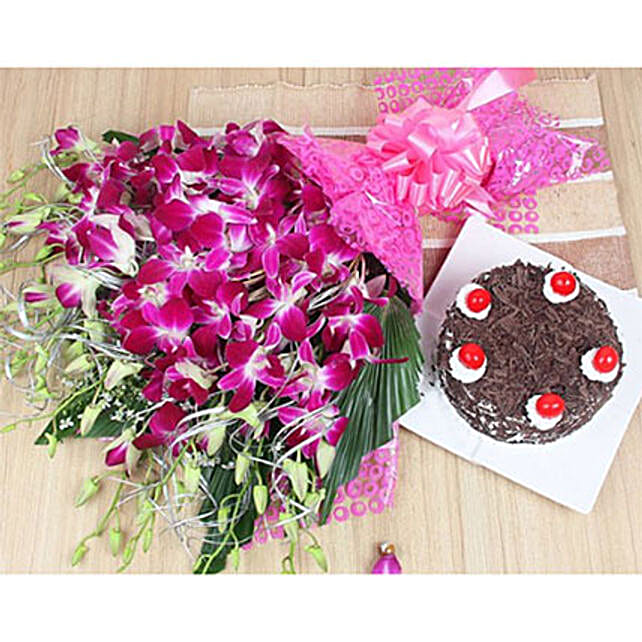Love For Black Forest And Orchids kuwait | Gift Love For Black Forest ...