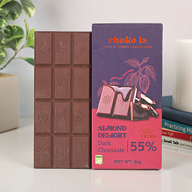 Buy/Send Chokola Almond Delight Dark Choco Bar Online- FNP