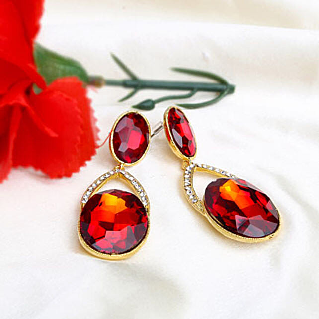 Buy/Send Red Pierced Earring Online- FNP