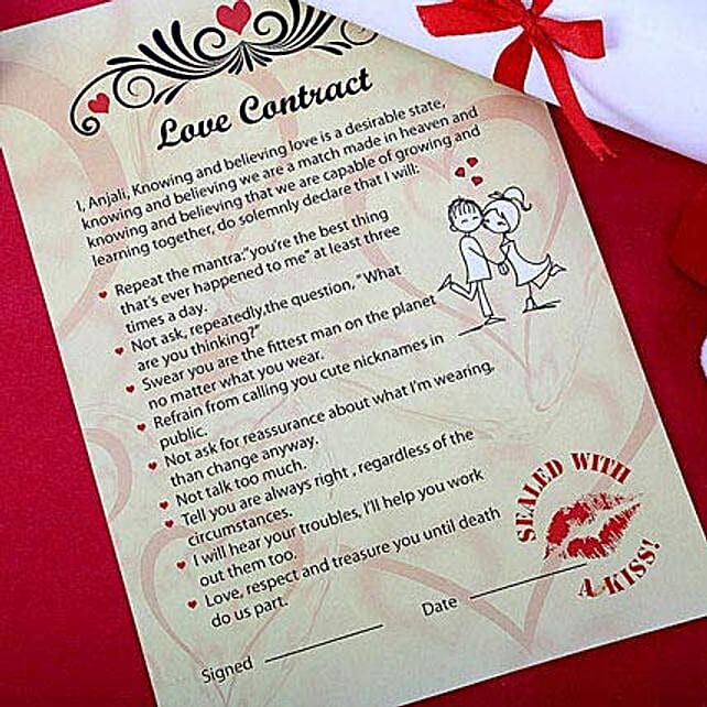 Buy/Send Personalised Love Contract For Him Online- FNP