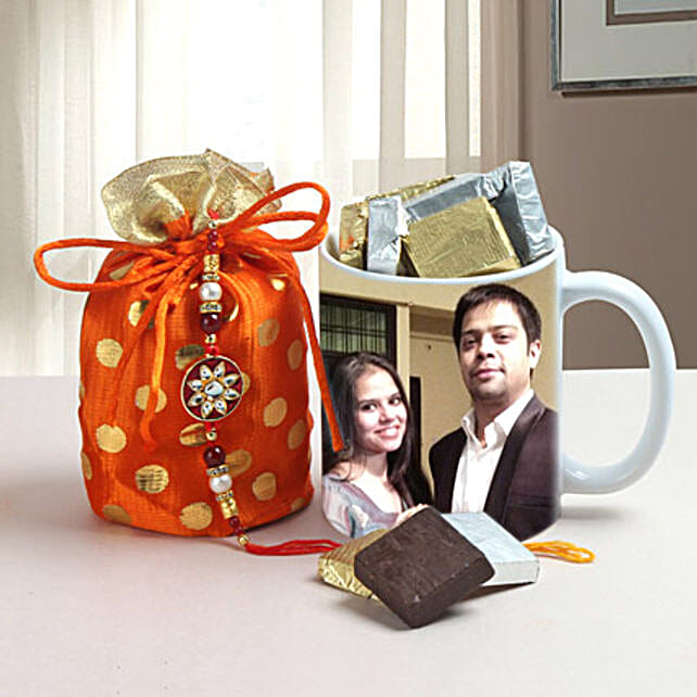 Buy/Send Personalized Mug N Rakhi Treats by FNP Online- FNP