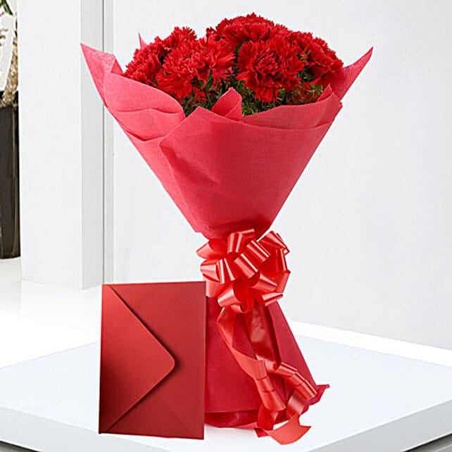 Buy/Send Carnations N Greeting Card FNP Online- FNP