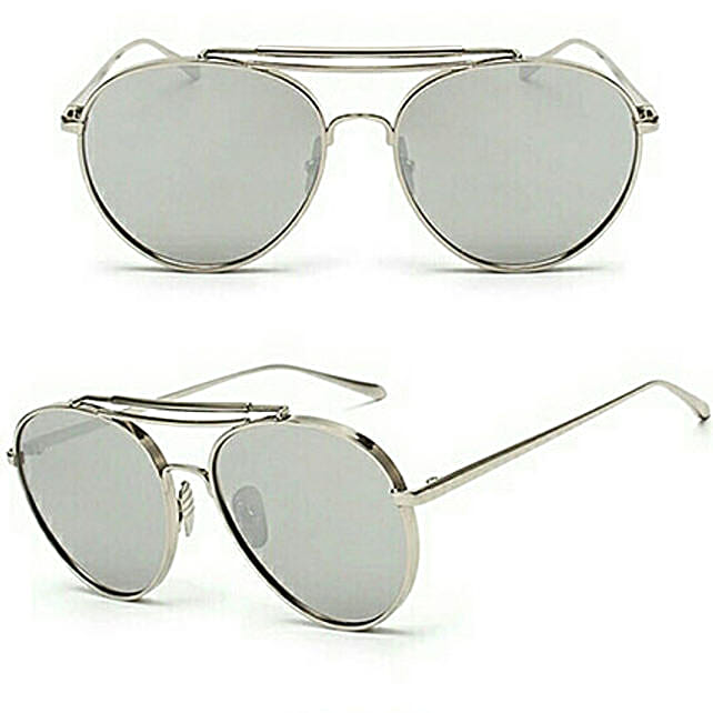 Buy/Send Silver Round Aviators Unisex Online- FNP