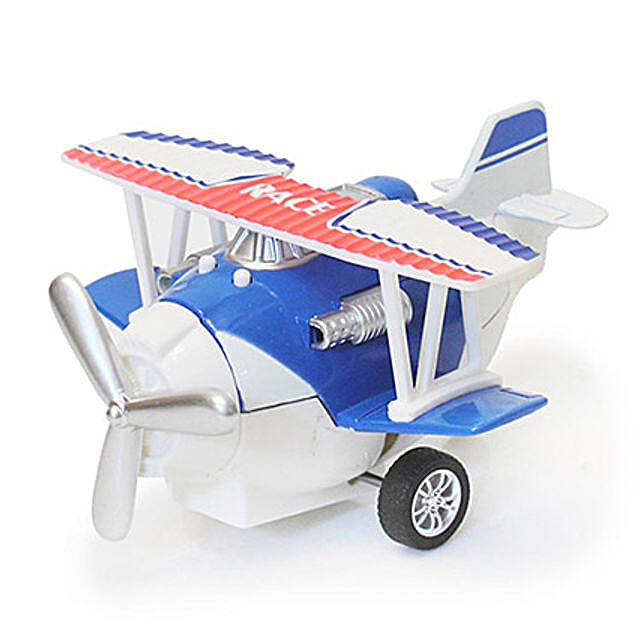 Buy/Send Metal Biplane Airplane Blue Online- FNP