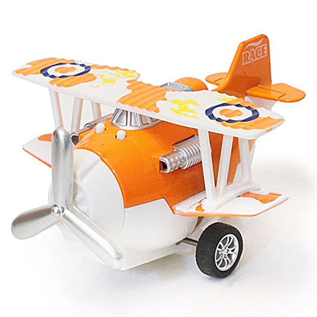 Buy/Send Metal Biplane Airplane Orange Online- FNP