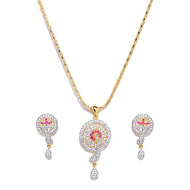Buy/Send Estelle Gold Plated Jewellery Set Online- FNP