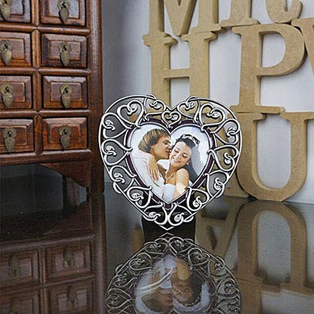 Buy/Send Personalized Silver Heart Photo Frame Online- FNP