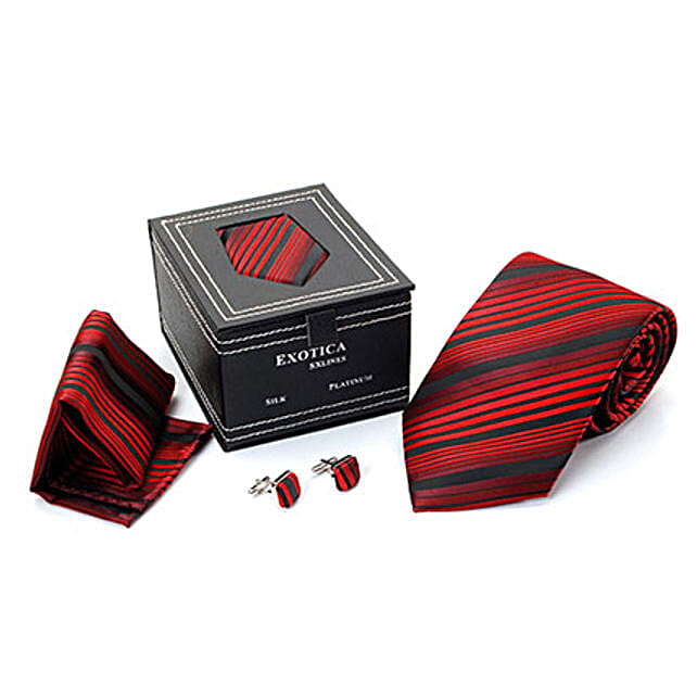 Buy/Send Red N Black Tie Set Online- FNP