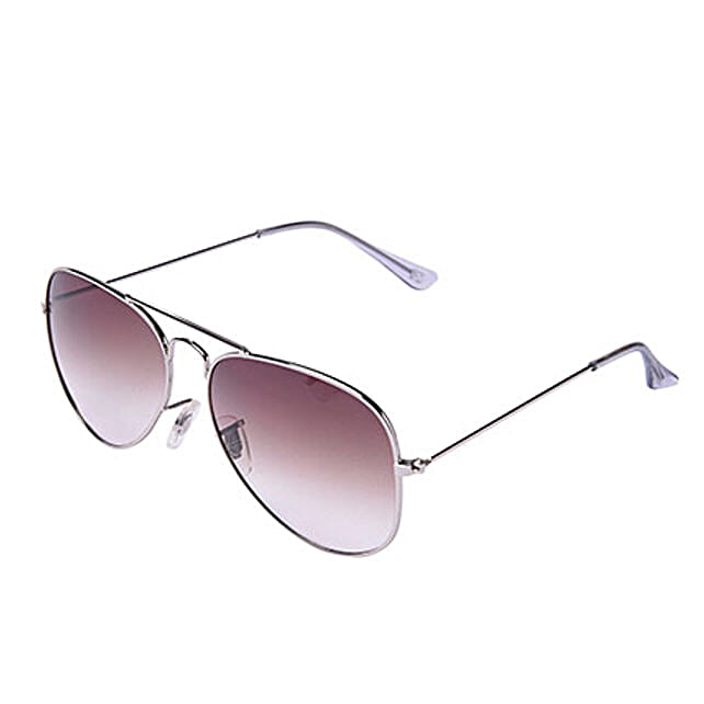 Buy/Send MTV Unisex Brown N Silver Aviators Online- FNP