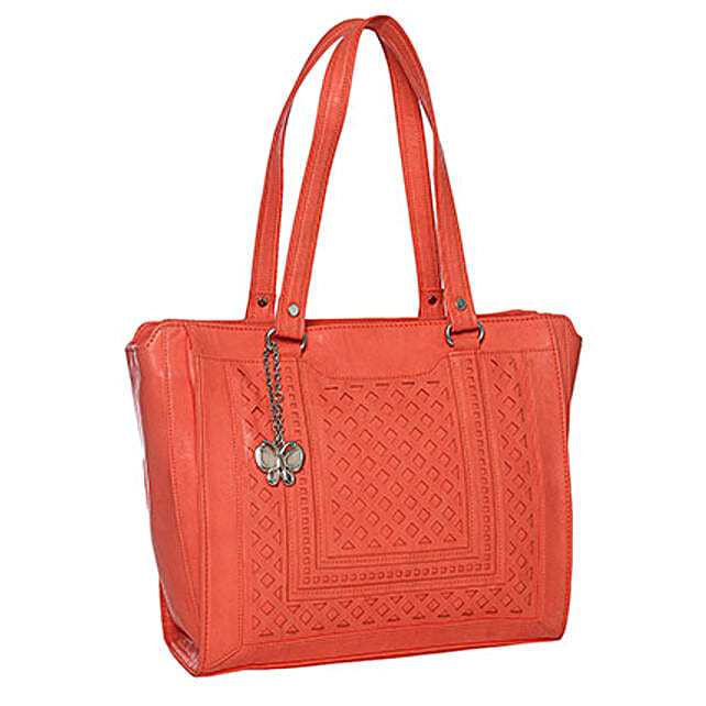 Buy/Send Butterflies Sexy Dark Peach Handbag Online- FNP