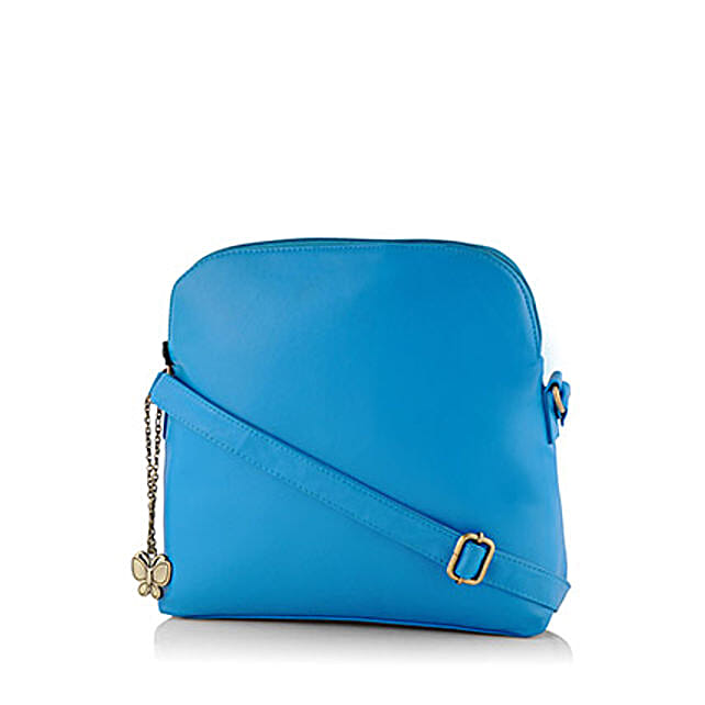 Buy/Send Butterflies Sky Blue Handbag Online- FNP