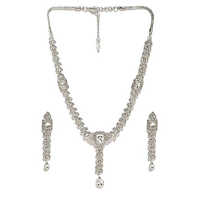 Buy/Send Estelle Silver Plated Jewellery Set Online- FNP