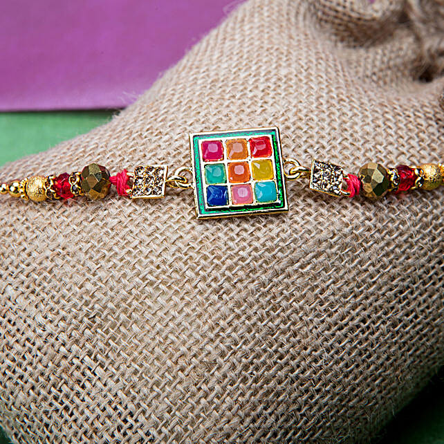Buy/Send Multicolor Square Rakhi Online- FNP