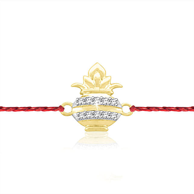 Buy/Send Diamond Kalash Gold Rakhi Online- FNP
