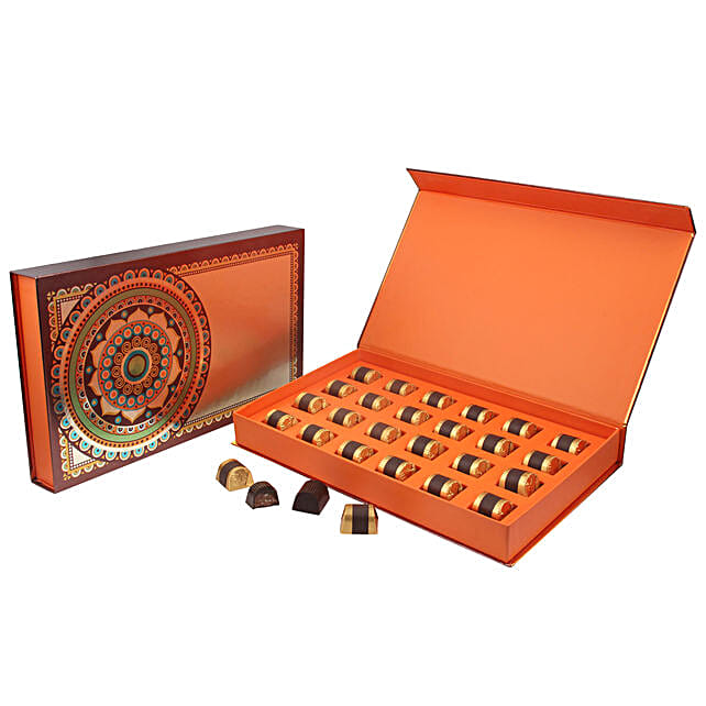 Buy/Send Orange Box Of Assorted Chocolates 24 Online- FNP