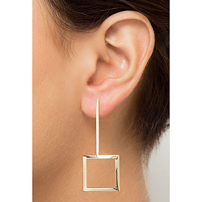 Buy/Send Geometric Gold Earrings Online- FNP