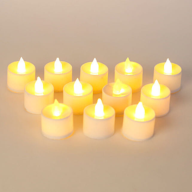 Buy/Send LED T Light Candle Set- 12 Pcs Online- FNP