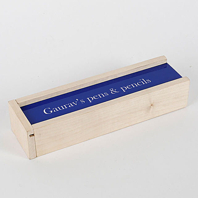 Buy/Send Maple Wood Pen & Pencil Box With Sliding Cover Online- FNP