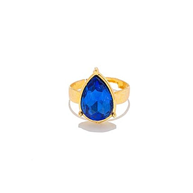 Buy/Send Cobalt Drop Crystal Ring Online- FNP