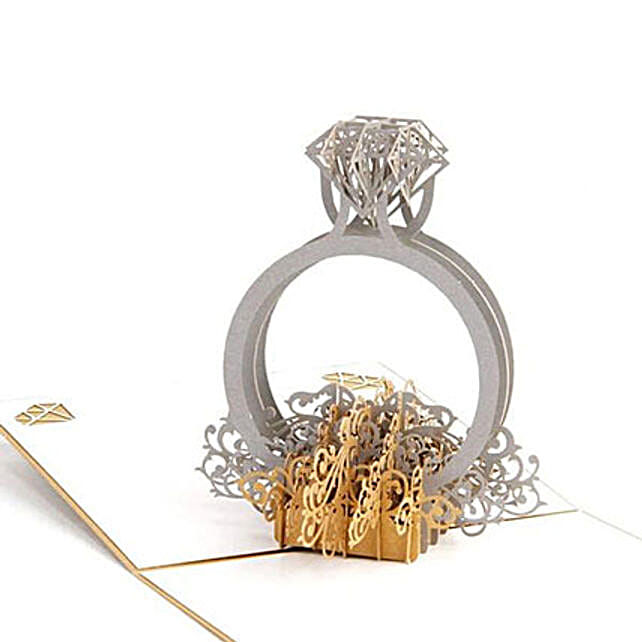 Buy/Send Handmade 3D Pop Up Diamond Ring Greeting Card Online- FNP